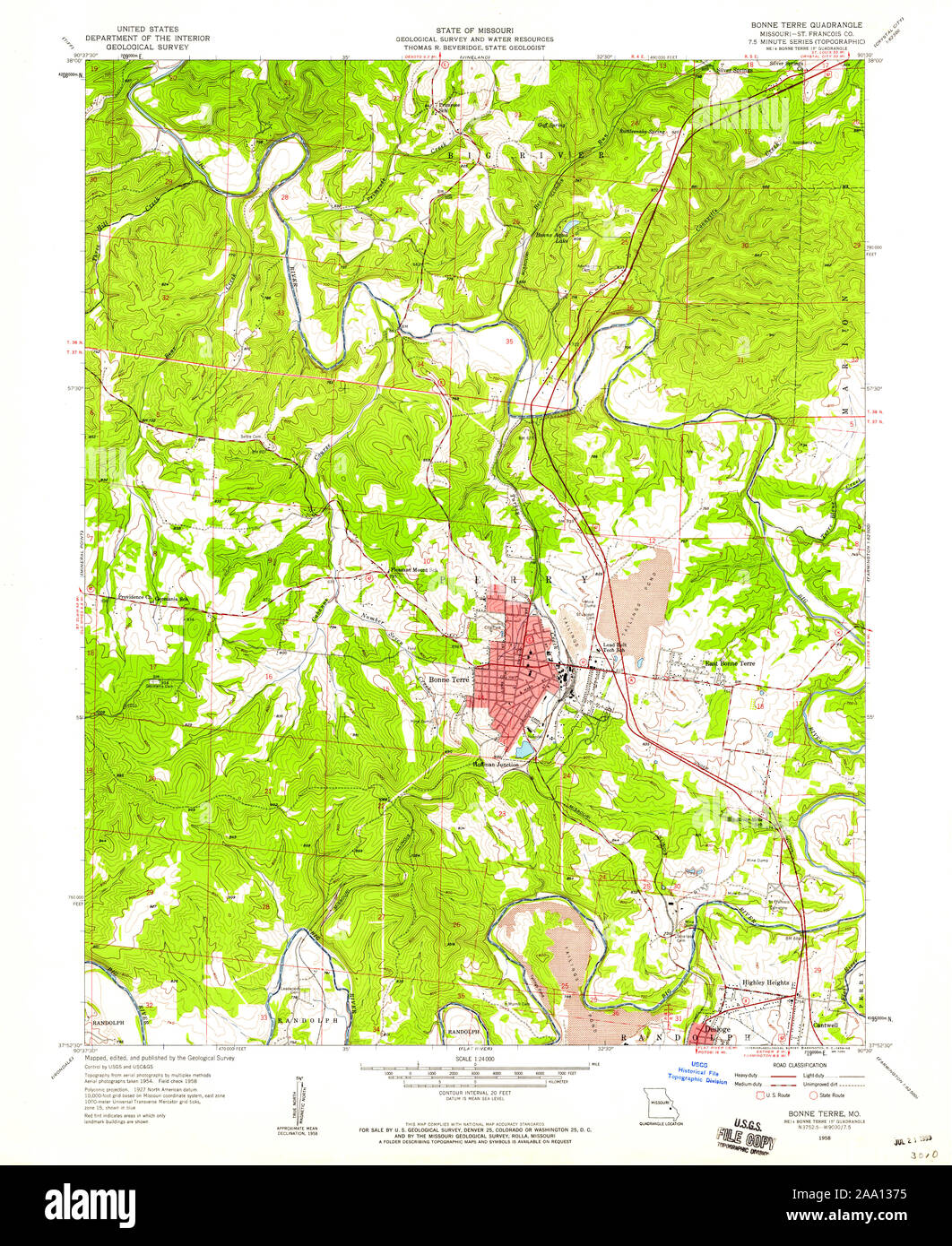 Map of bonne terre hi-res stock photography and images - Alamy