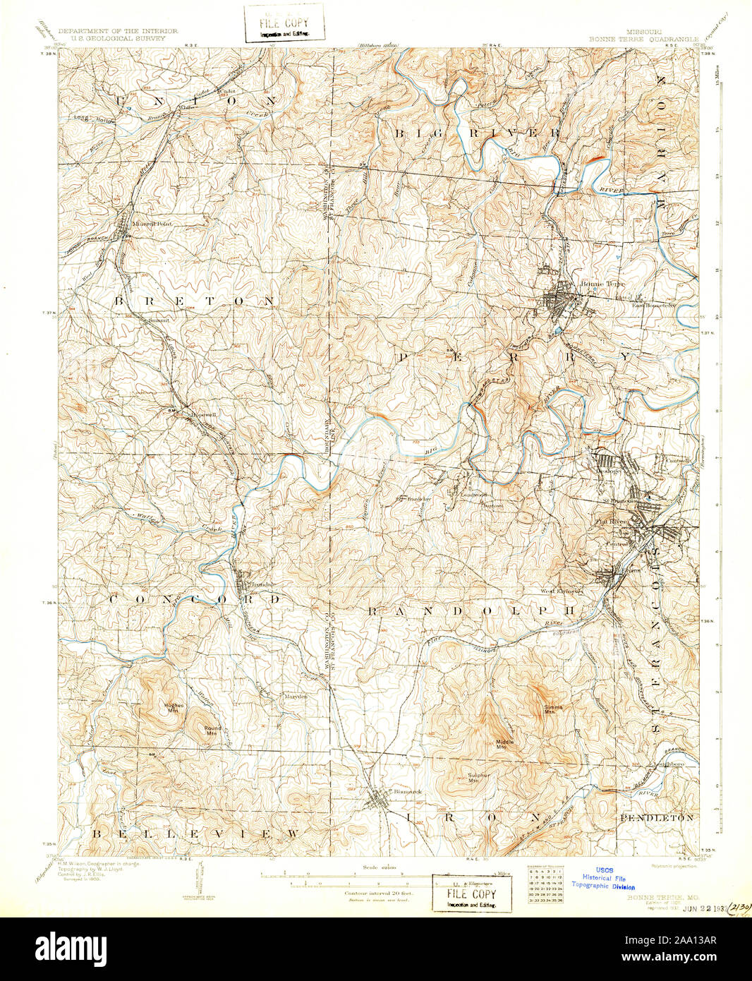 Map of bonne terre hi-res stock photography and images - Alamy