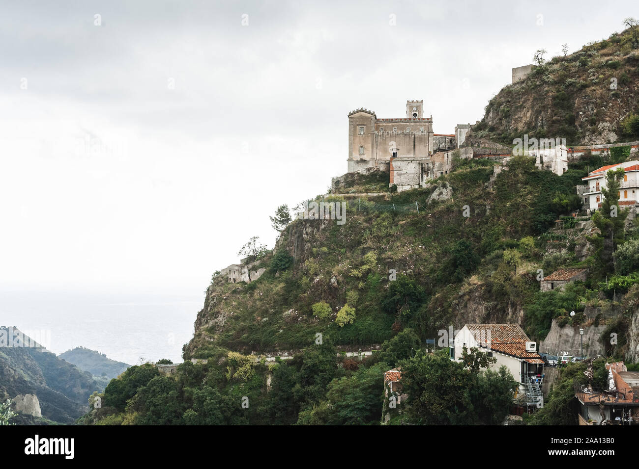 SAVOCA, ITALY - OCTOBER 3, 2019: Church of San Nicolo on hill near ...
