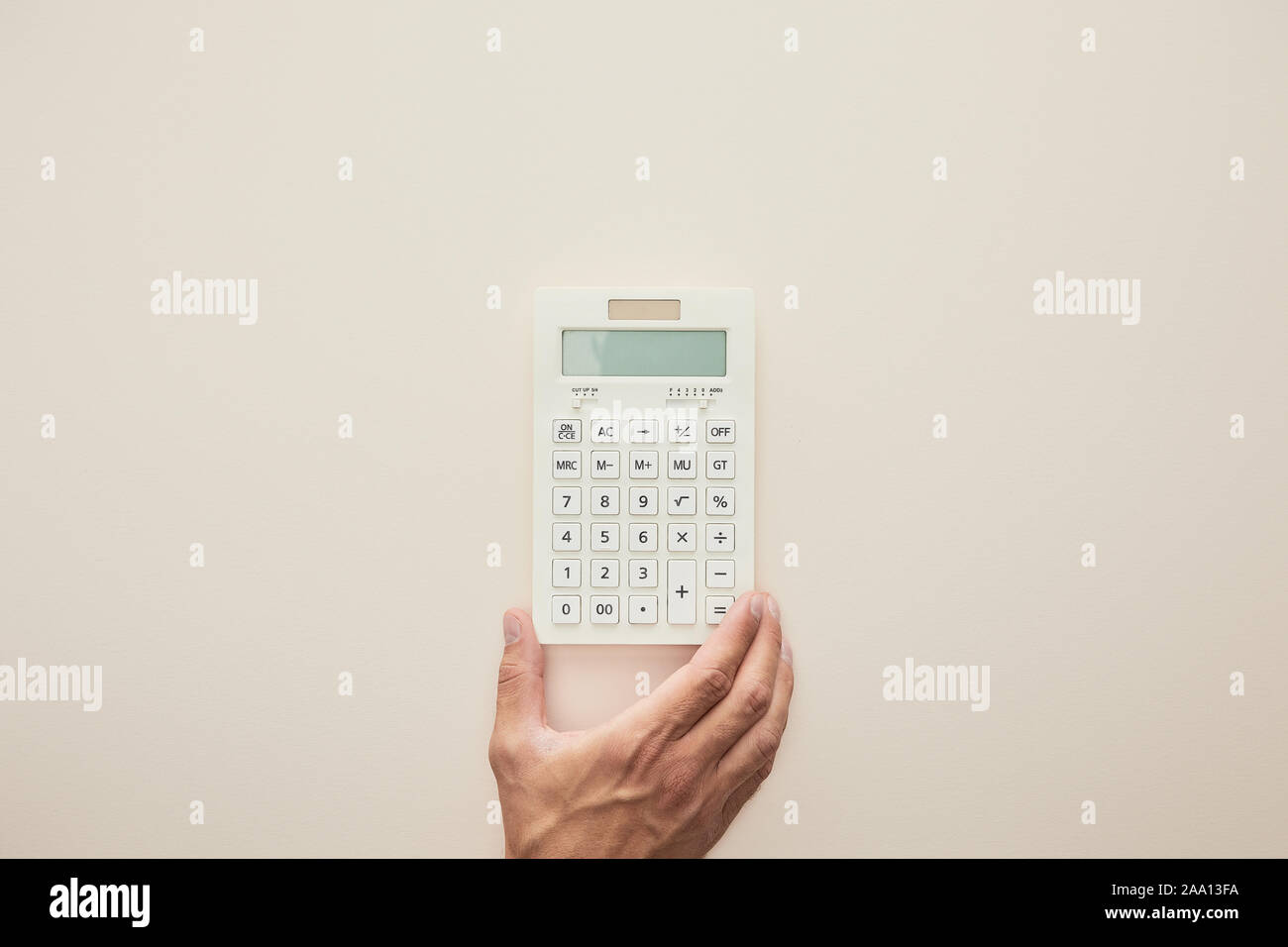 Hand holding calculator numbers hi-res stock photography and images - Alamy