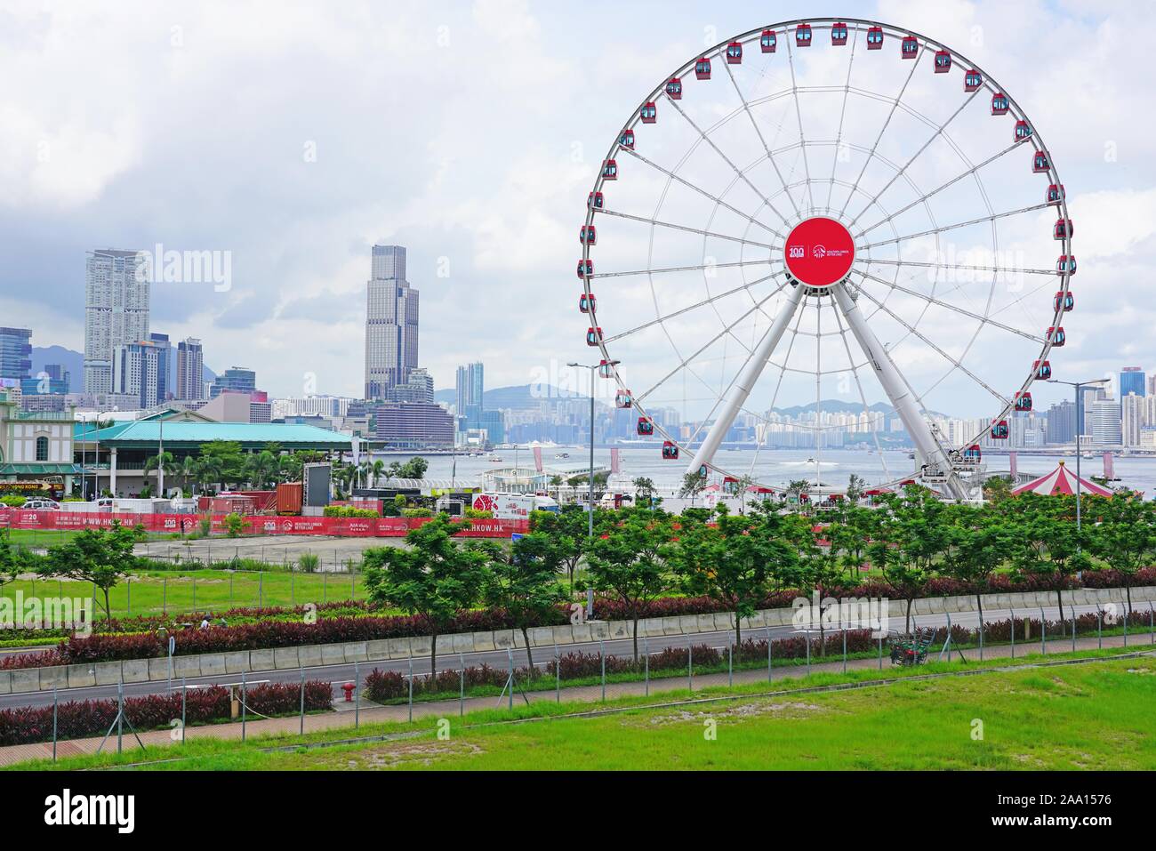 HONG KONG -29 JUN 2019- View of the Hong Kong Observation Wheel, a ...