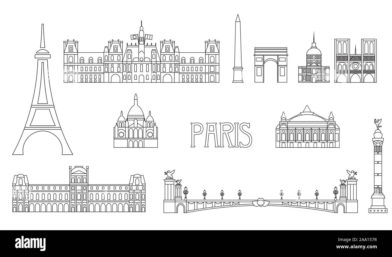 Famous landmarks in paris Cut Out Stock Images & Pictures - Alamy