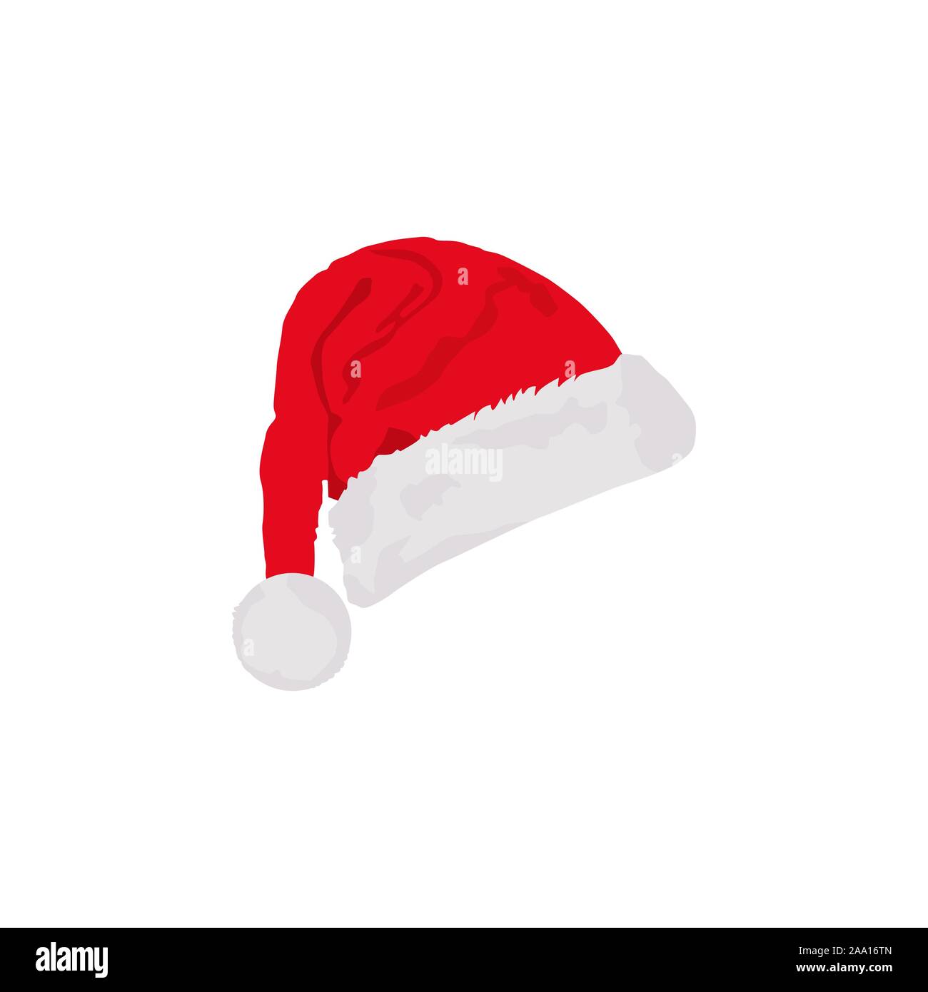 Christmas hat. Red hat of santa claus Christmas isolated vector ...