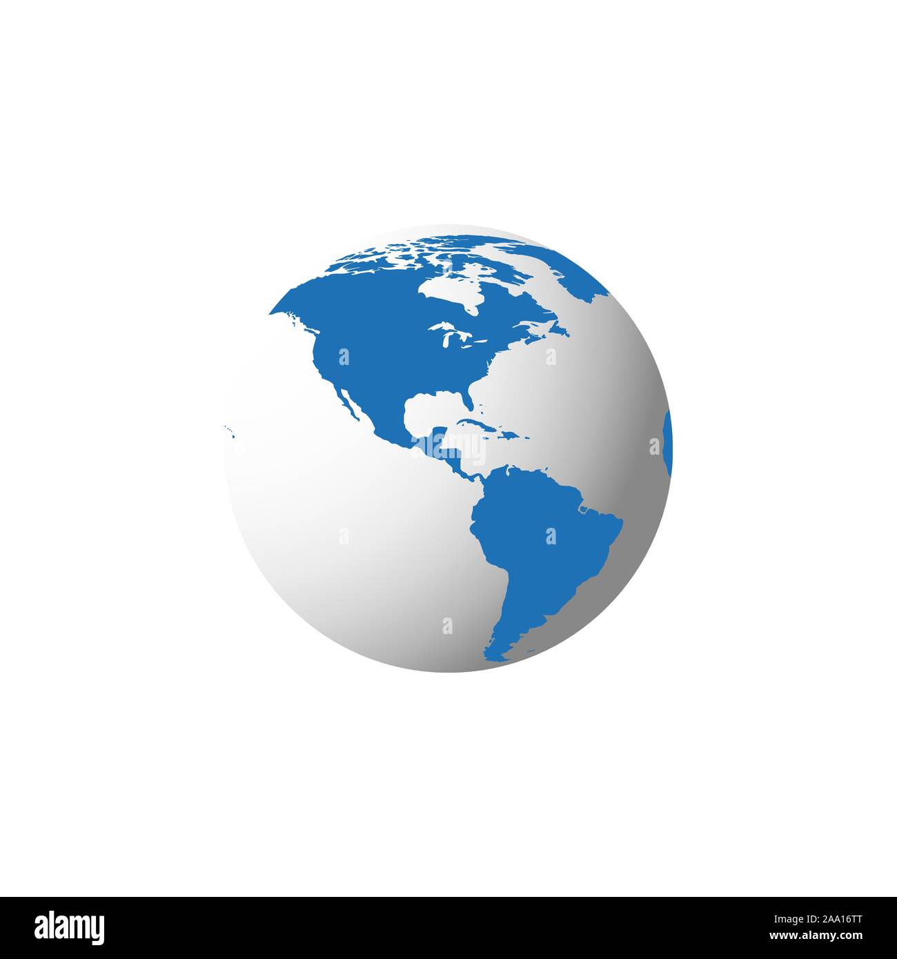 Blue globe modern 3d illustration with on white background. Global ...