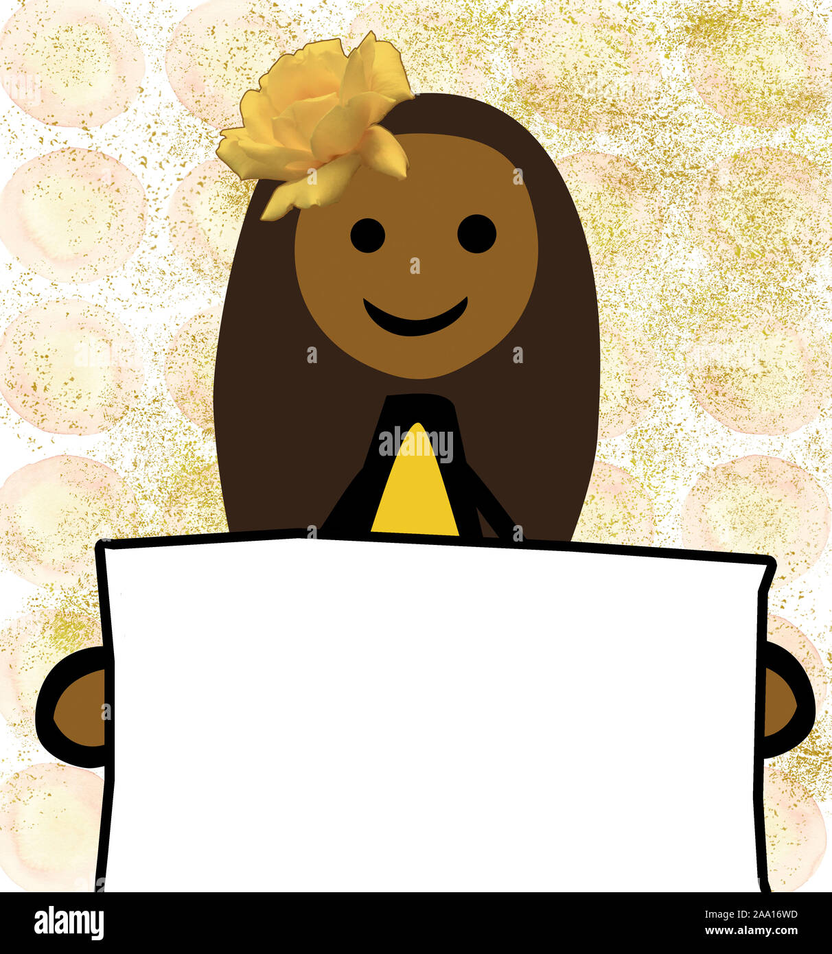 Blank banner Simple Girl African-American Roses Banner dotted ...