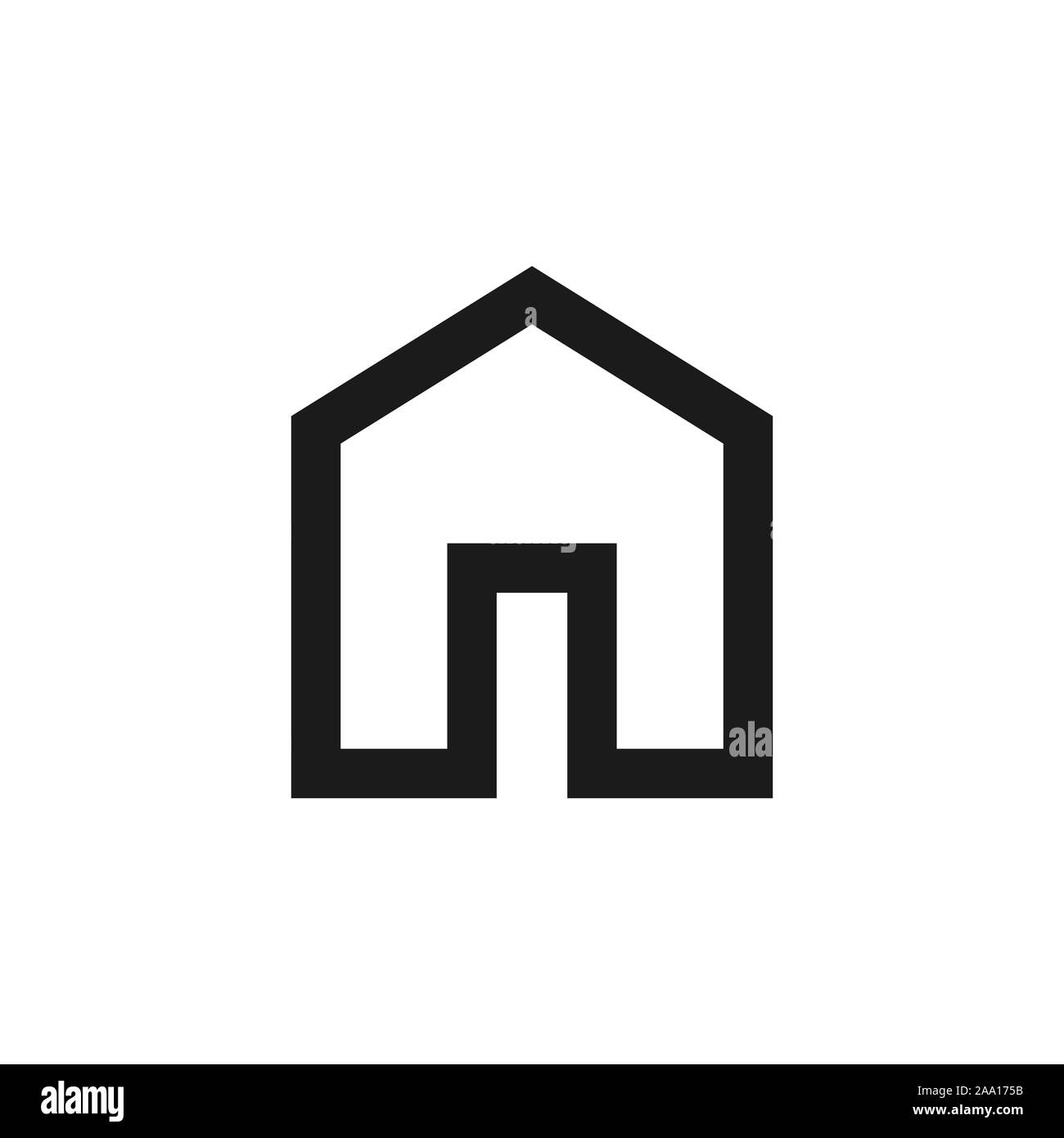 Flat outline vector isolated illustration of homepage. Home house ...