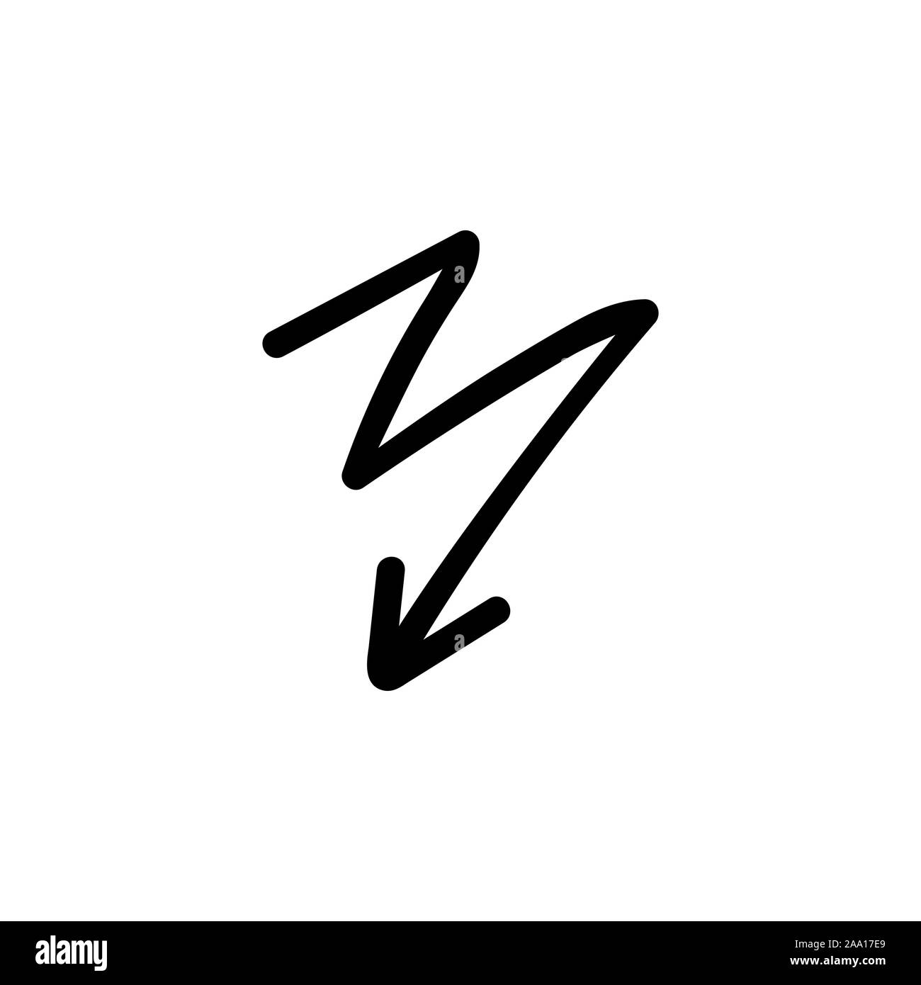 Arrow black colored doodle vector outline isolated illusatrtion Stock ...