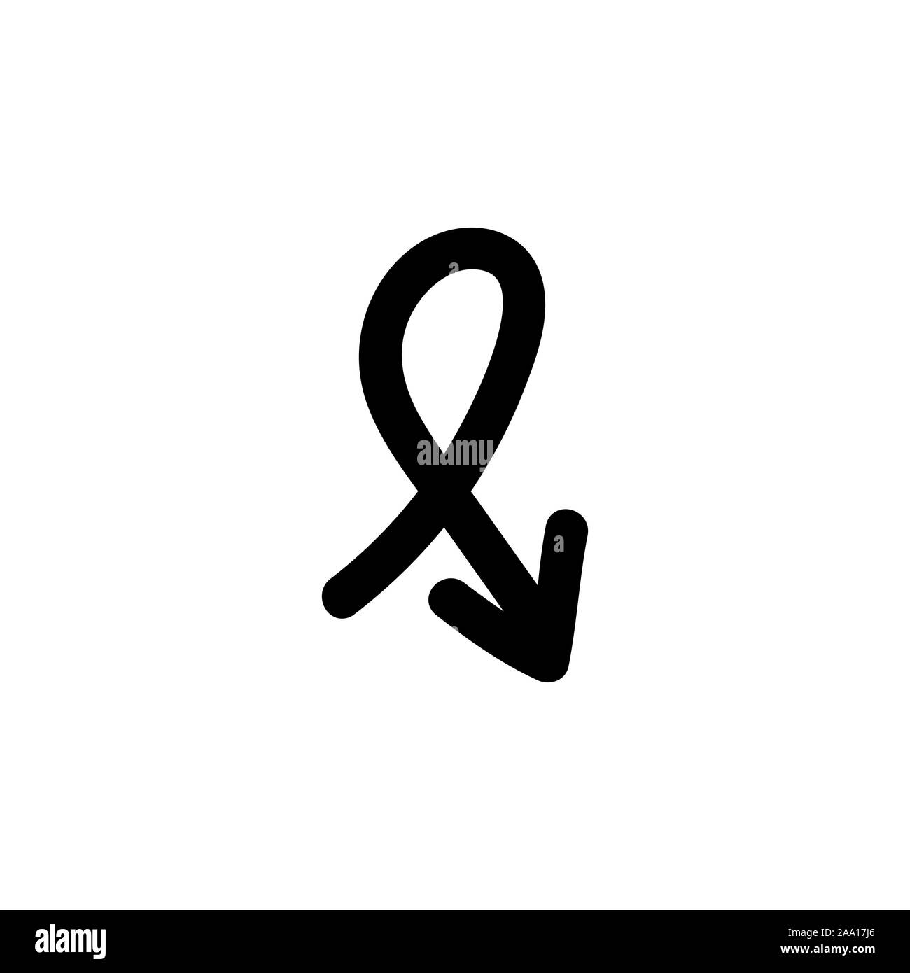 Arrow black coloreddoodle vector outline isolated illusatrtion Stock ...