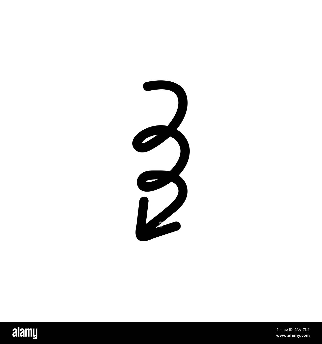 Arrow spiral doodle vector outline isolated illusatrtion Stock Vector ...
