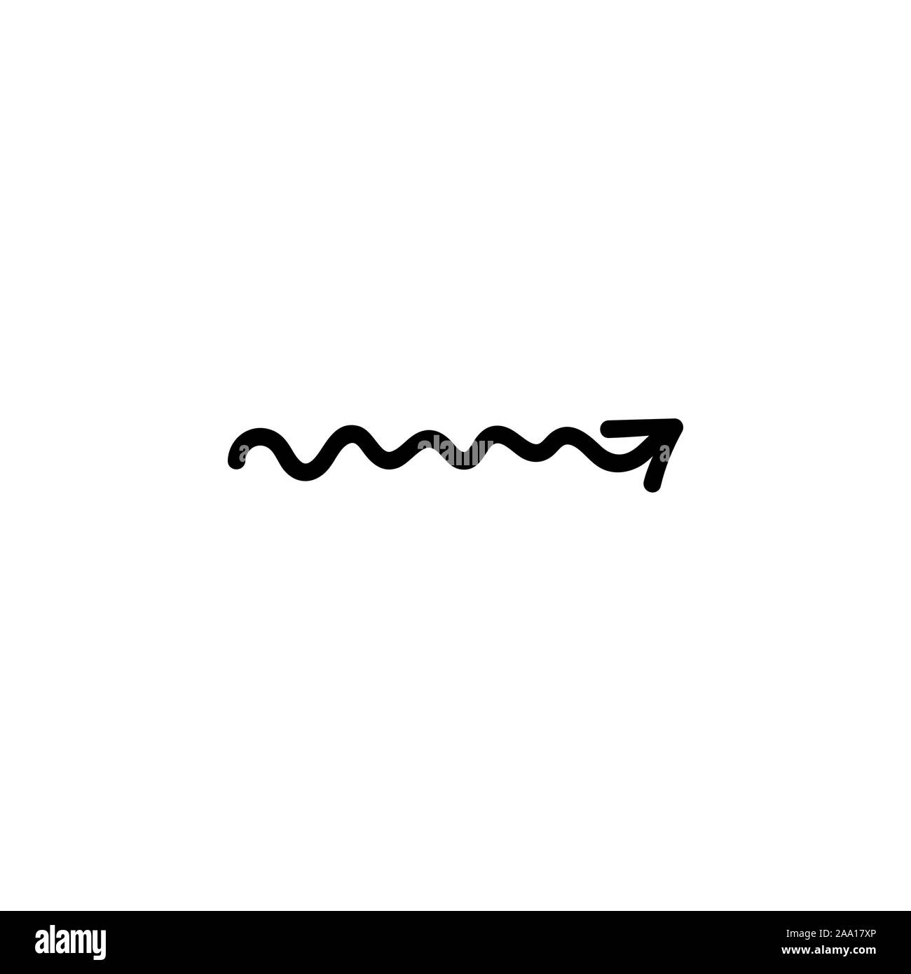 Arrow wavy doodle vector outline isolated illusatrtion Stock Vector Image & Art - Alamy