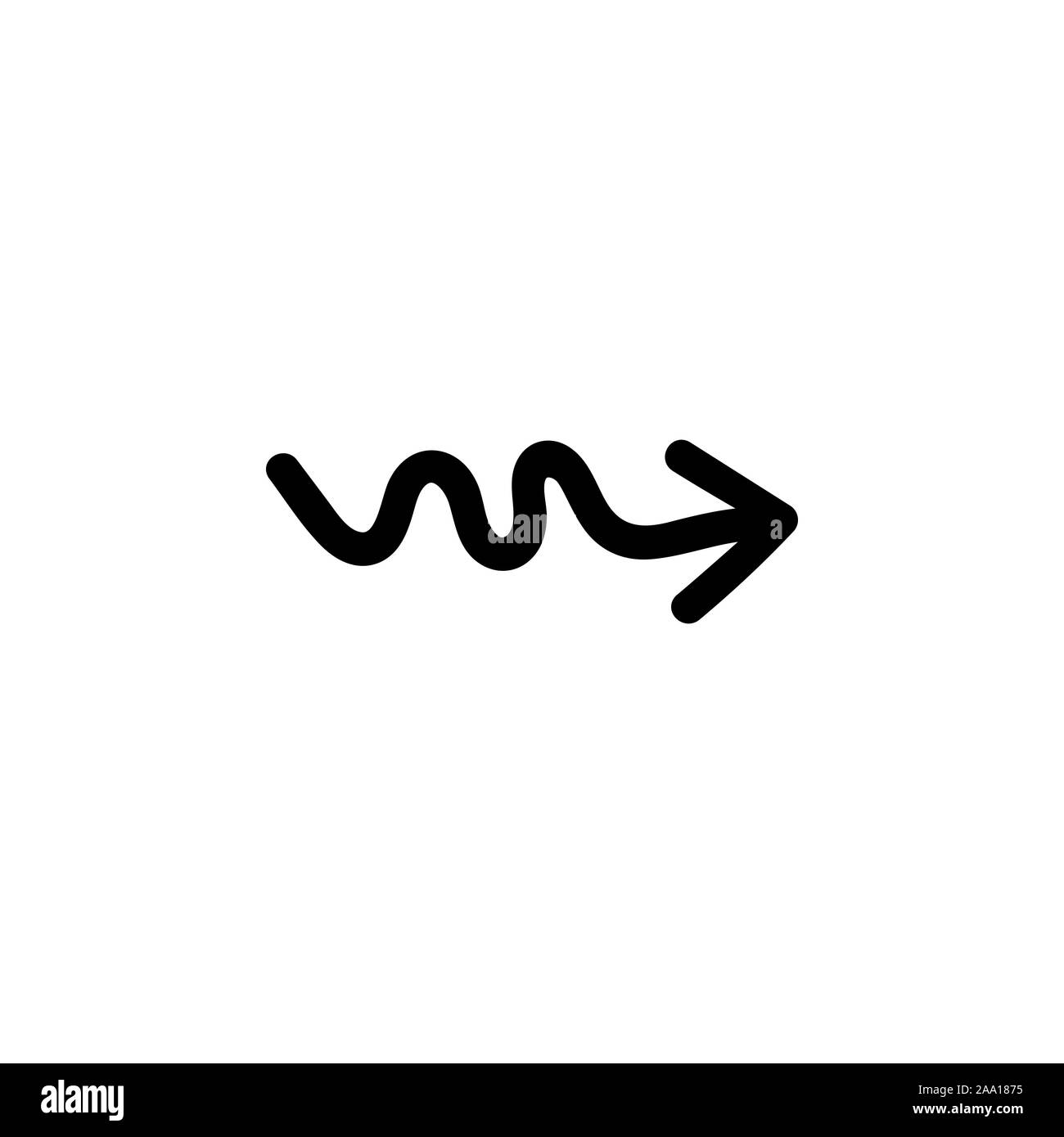 Arrow wavy doodle vector outline isolated illusatrtion Stock Vector Image & Art - Alamy