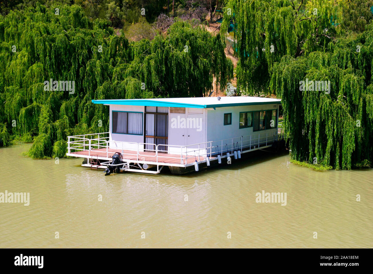 Hausboot auf dem Murray River, Renmark, Sued Australien / Housboat on ...