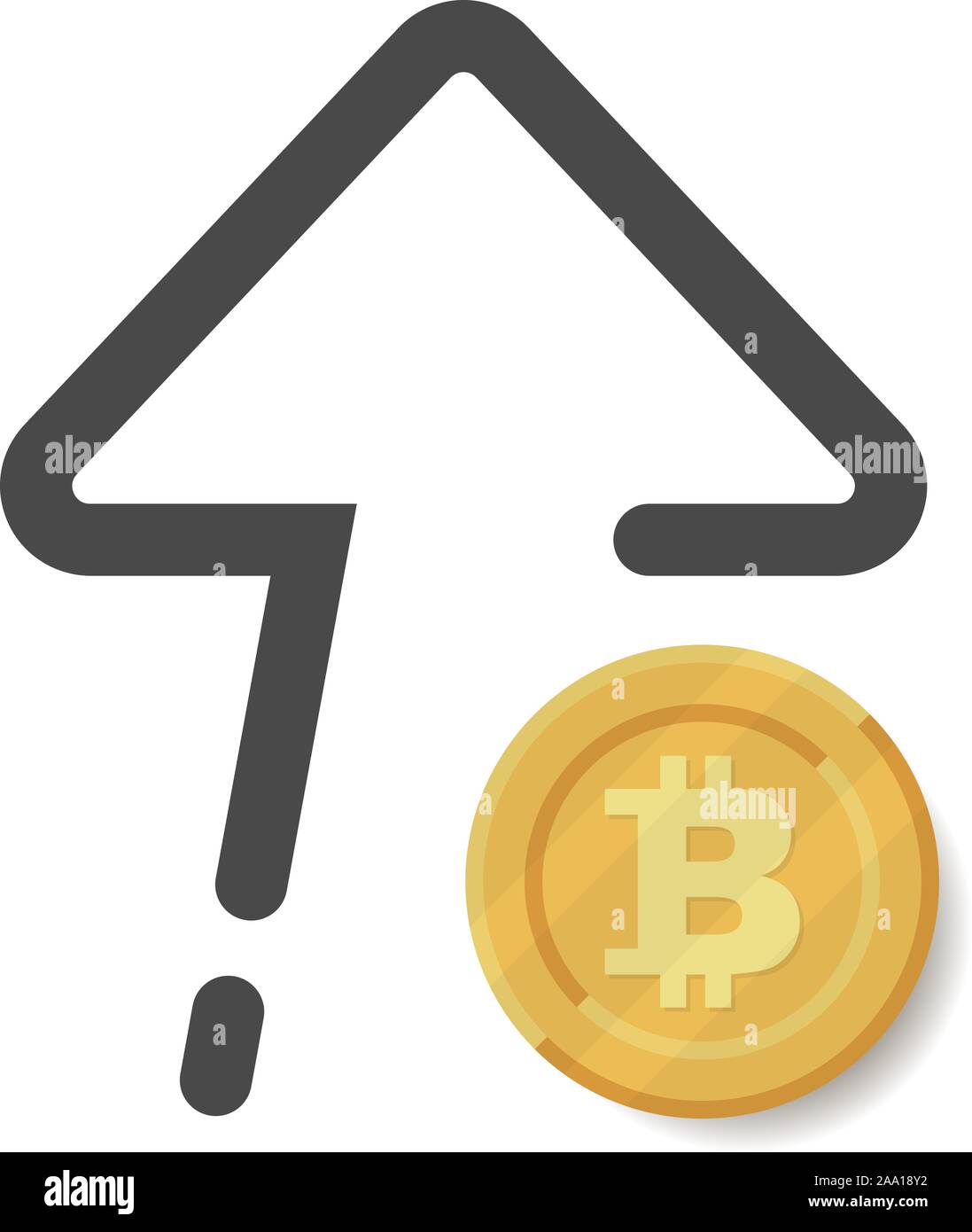 Bitcoin up illustration with arrow icon. Vector illustration Stock ...