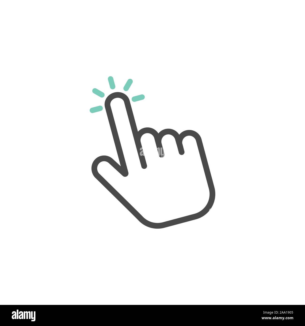 Touch screen finger icon. Vector mouse cursor symbol - arrow click ...