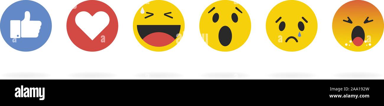 Abstract emotion set in flat style design. Vector illustration Stock ...