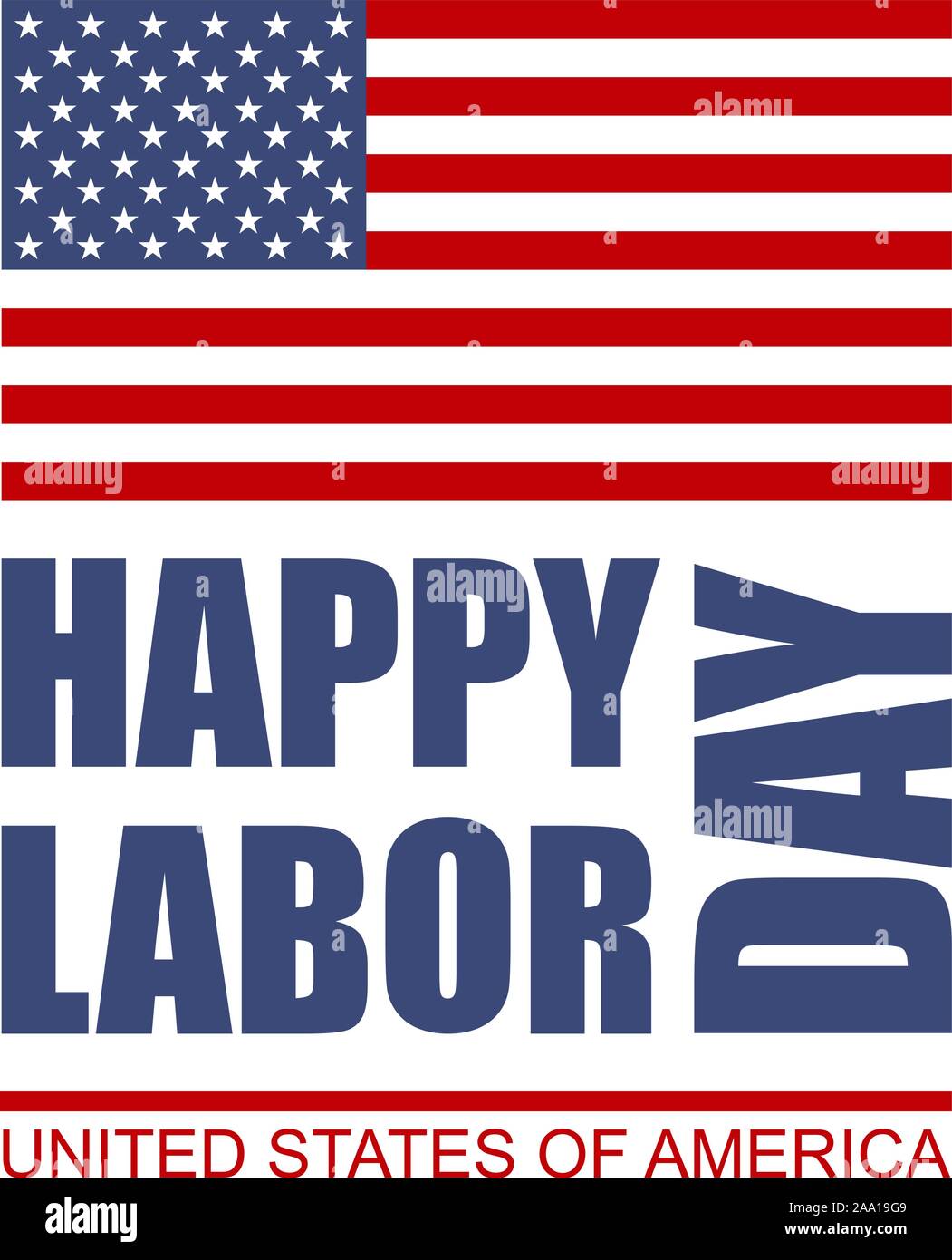 Labor day. Poster happy labour day. Usa celebration. Vector Stock ...