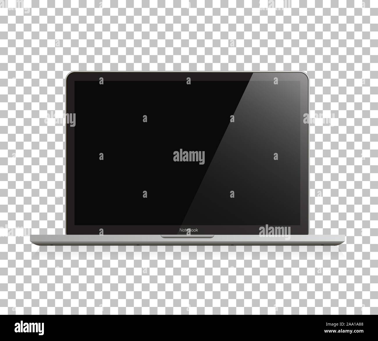 Laptop realistic computer in mockup style. Laptop isolated on a white ...