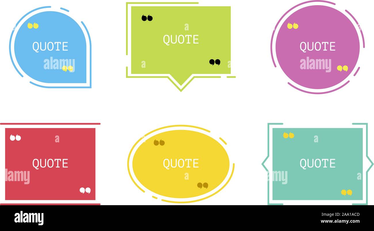 Quote box vector set. Various colored quote box. Vector illustration ...
