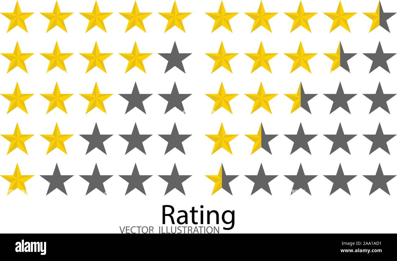 Star icon. Five stars customer product rating review. Rank rating stars ...
