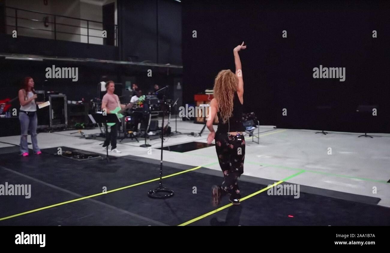 SHAKIRA IN CONCERT: EL DORADO WORLD TOUR, Shakira rehearsing for her El ...