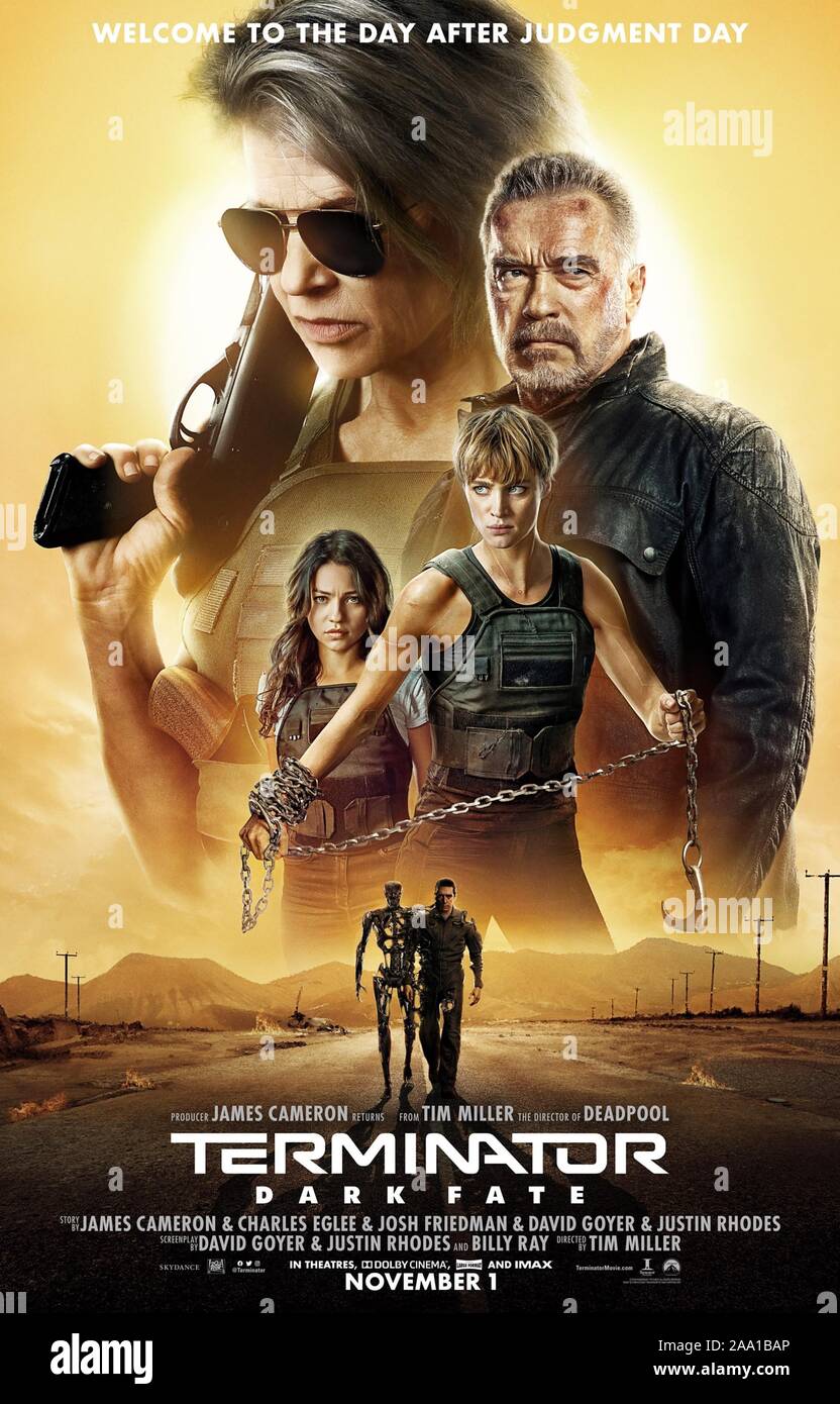 TERMINATOR: DARK FATE, US poster, from top: Linda Hamilton, Arnold ...