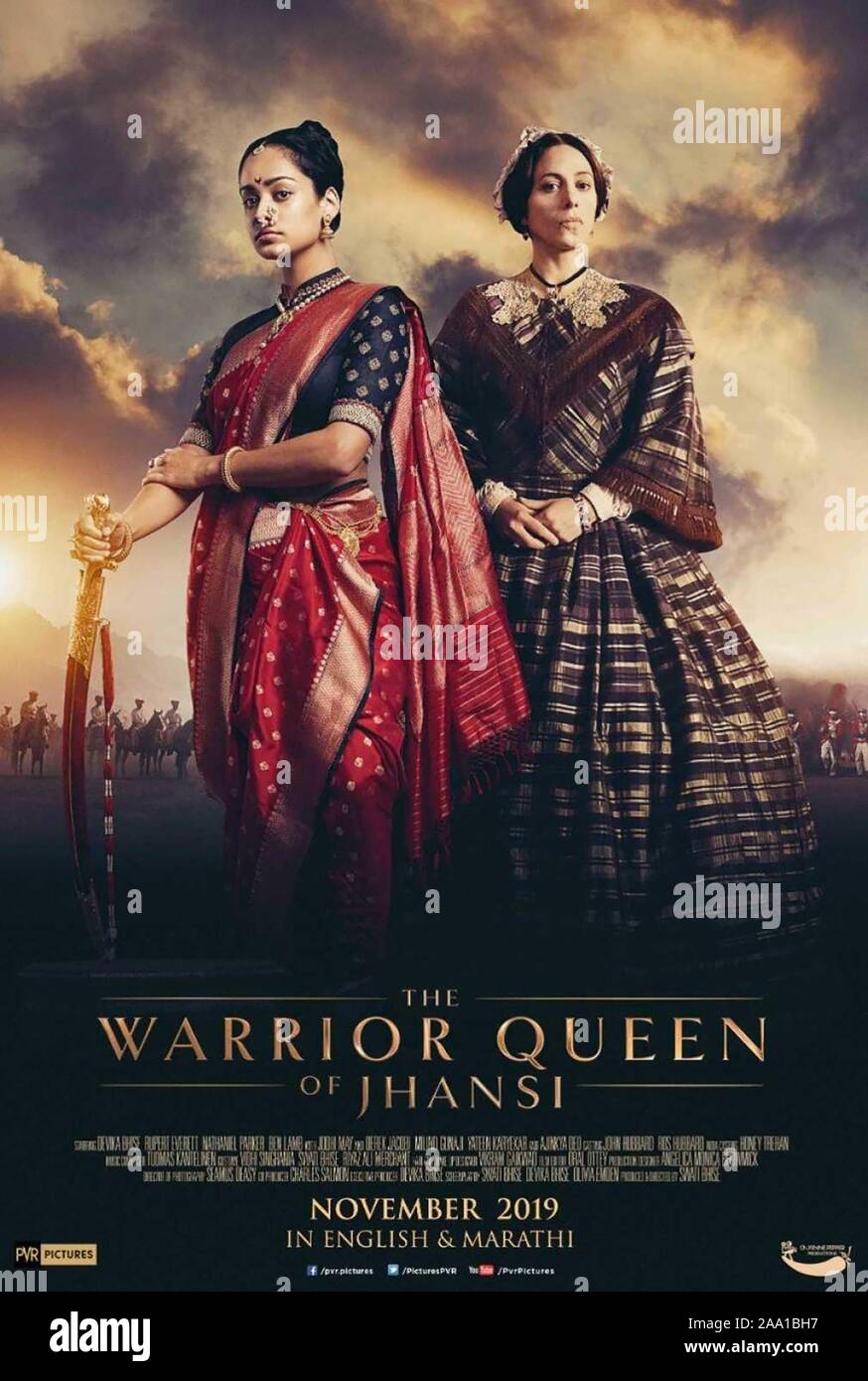 THE WARRIOR QUEEN OF JHANSI, Indian poster, from left: Devika Bhise as ...