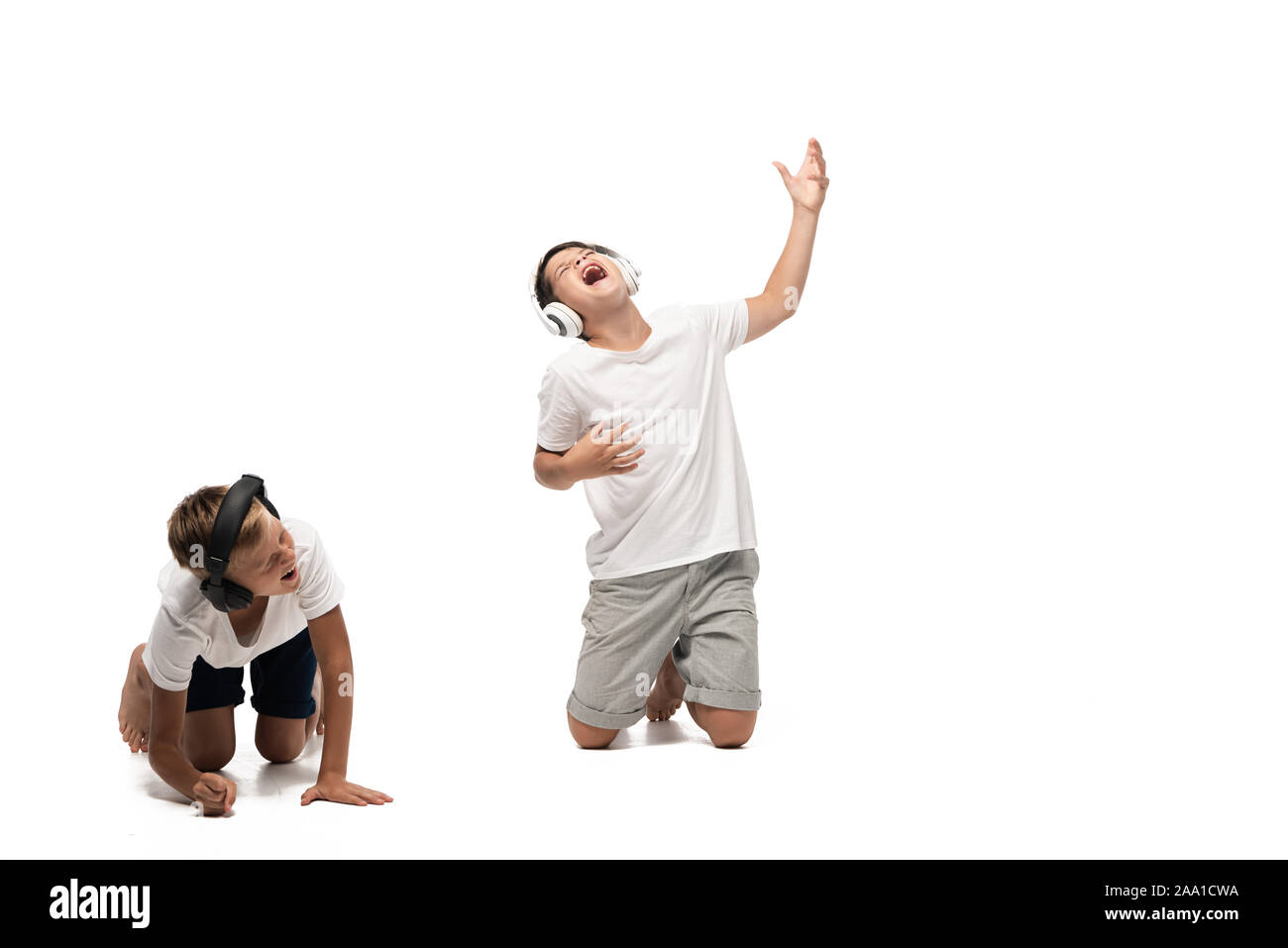 Two boys laughing Cut Out Stock Images & Pictures - Alamy