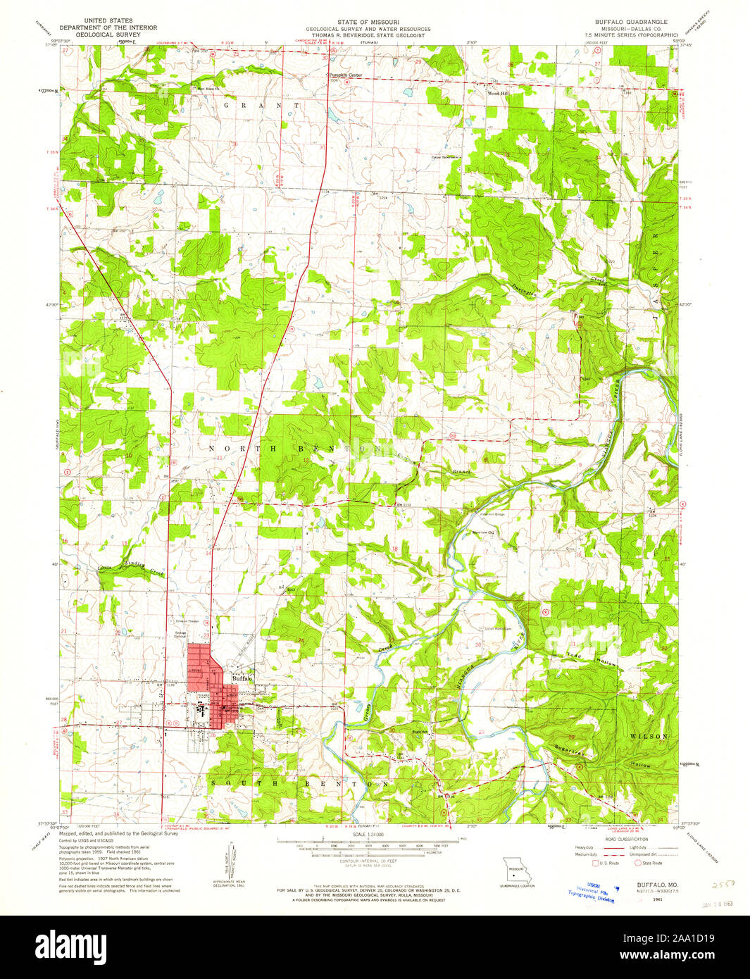 Buffalo missouri map hi-res stock photography and images - Alamy