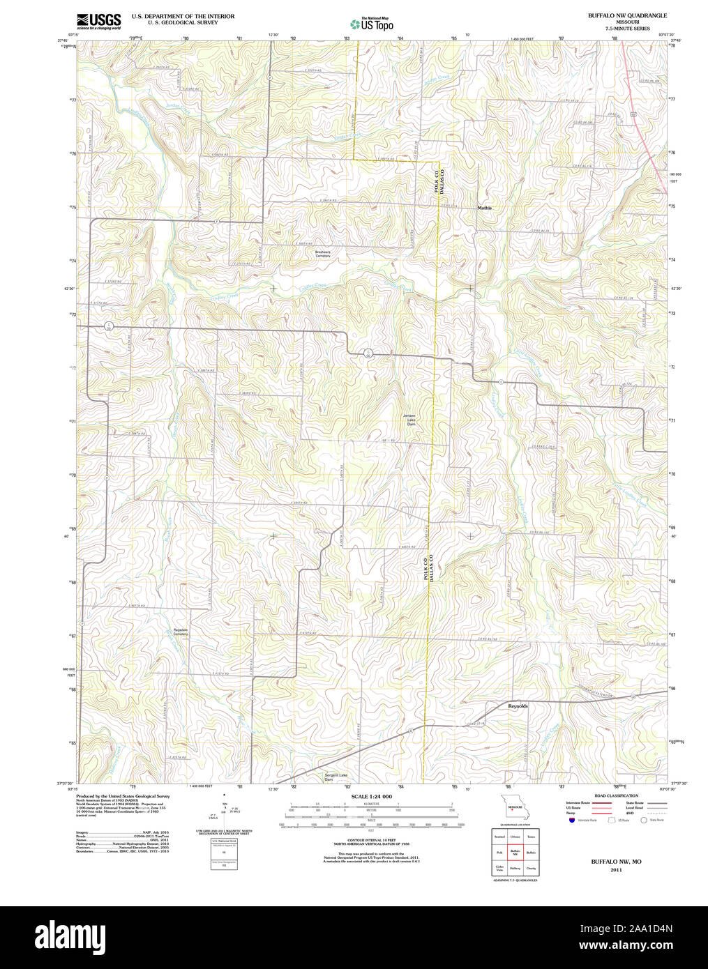 Buffalo missouri map hi-res stock photography and images - Alamy
