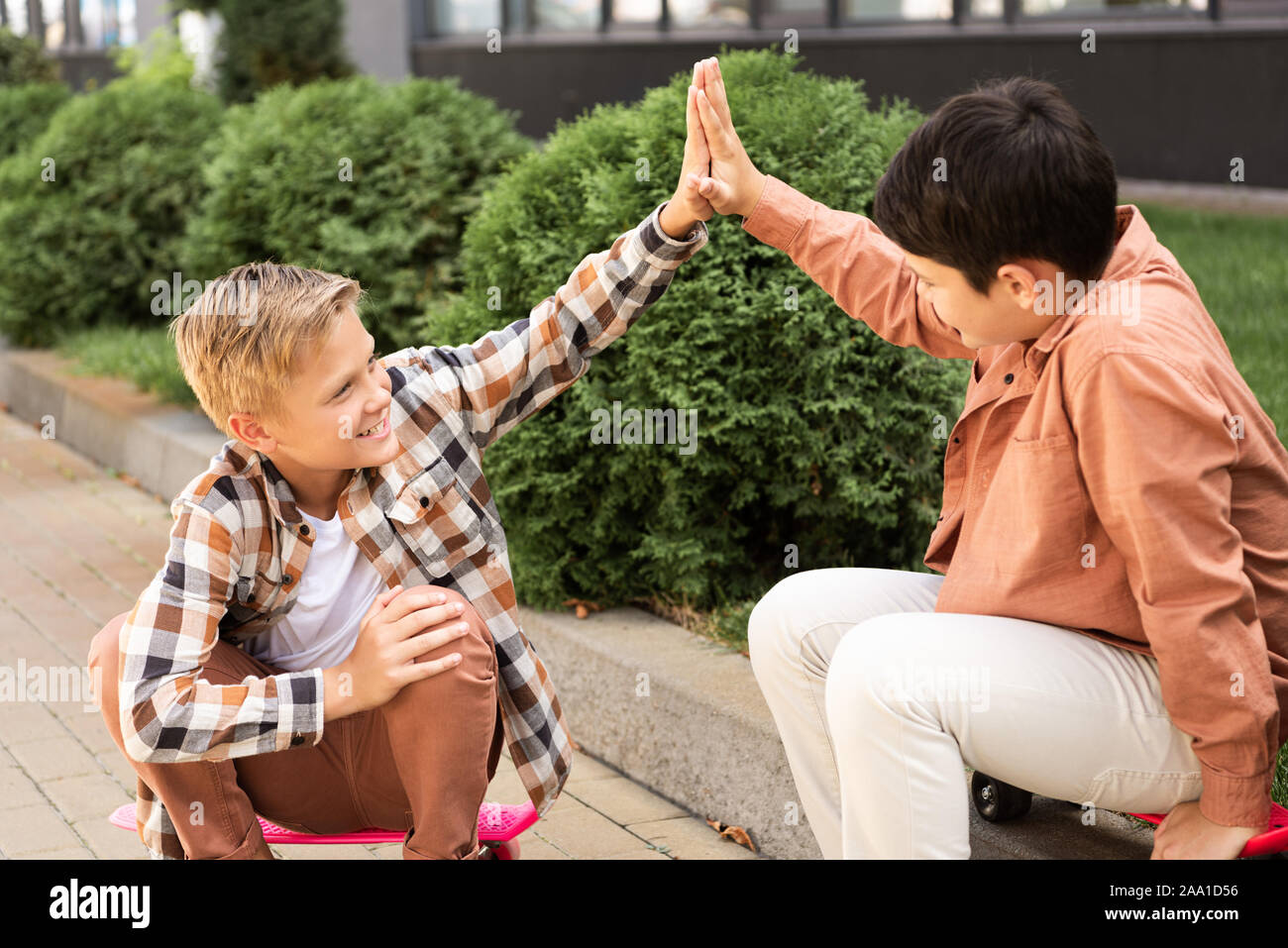 Kids Giving High Fives