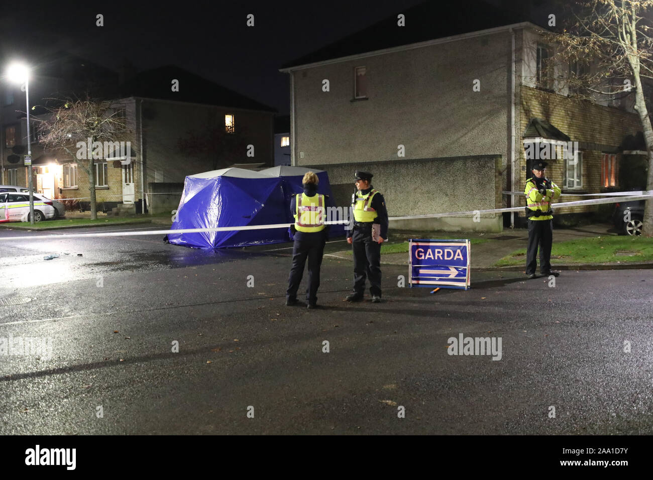 Gardai attended the scene in the Mount Andrew area in Lucan on Monday ...