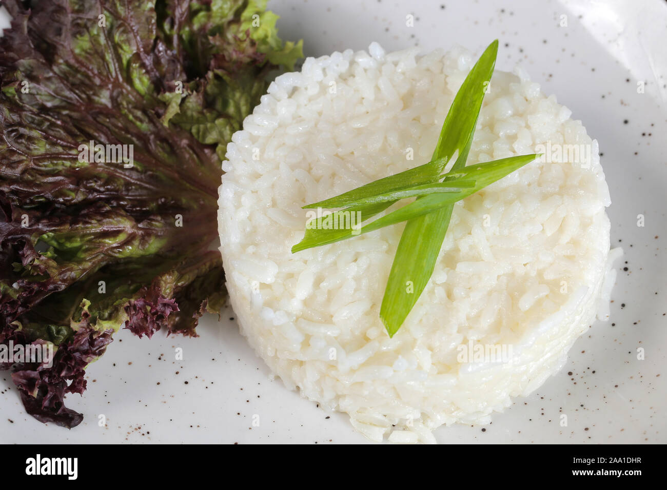 Cooked rice on white hi-res stock photography and images - Alamy