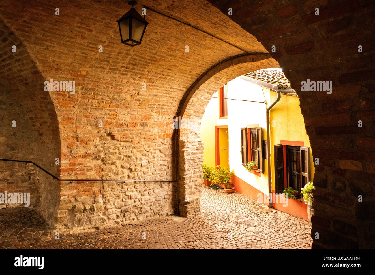 Famous beautiful Barolo village in Piemonte zone, Langhe, Italy. Barolo ...