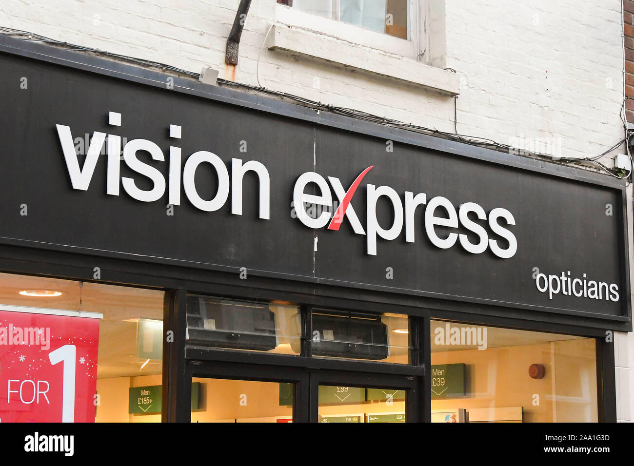 Vision Express opticians business sign in Dorchester in Dorset, UK ...