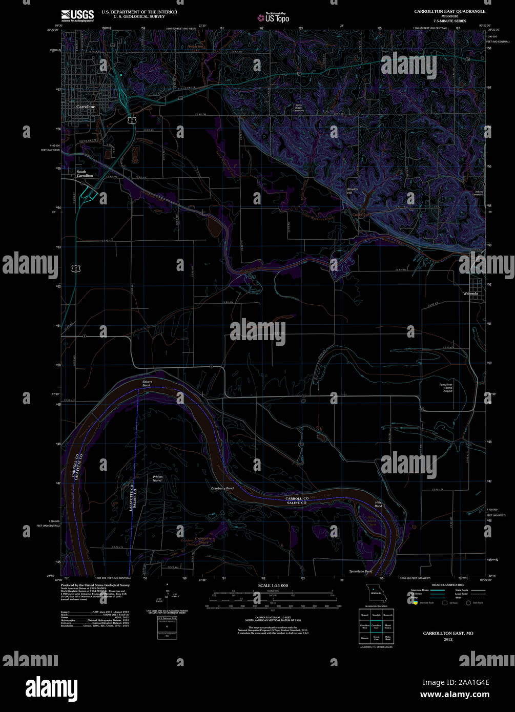 Carrollton missouri map hi-res stock photography and images - Alamy