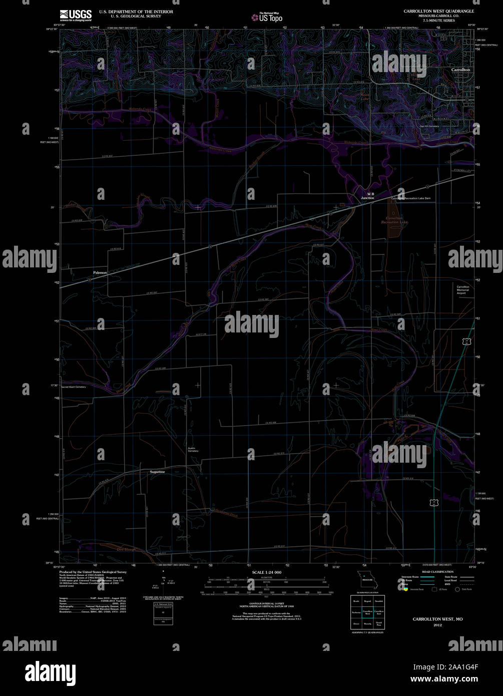 Carrollton missouri map hi-res stock photography and images - Alamy