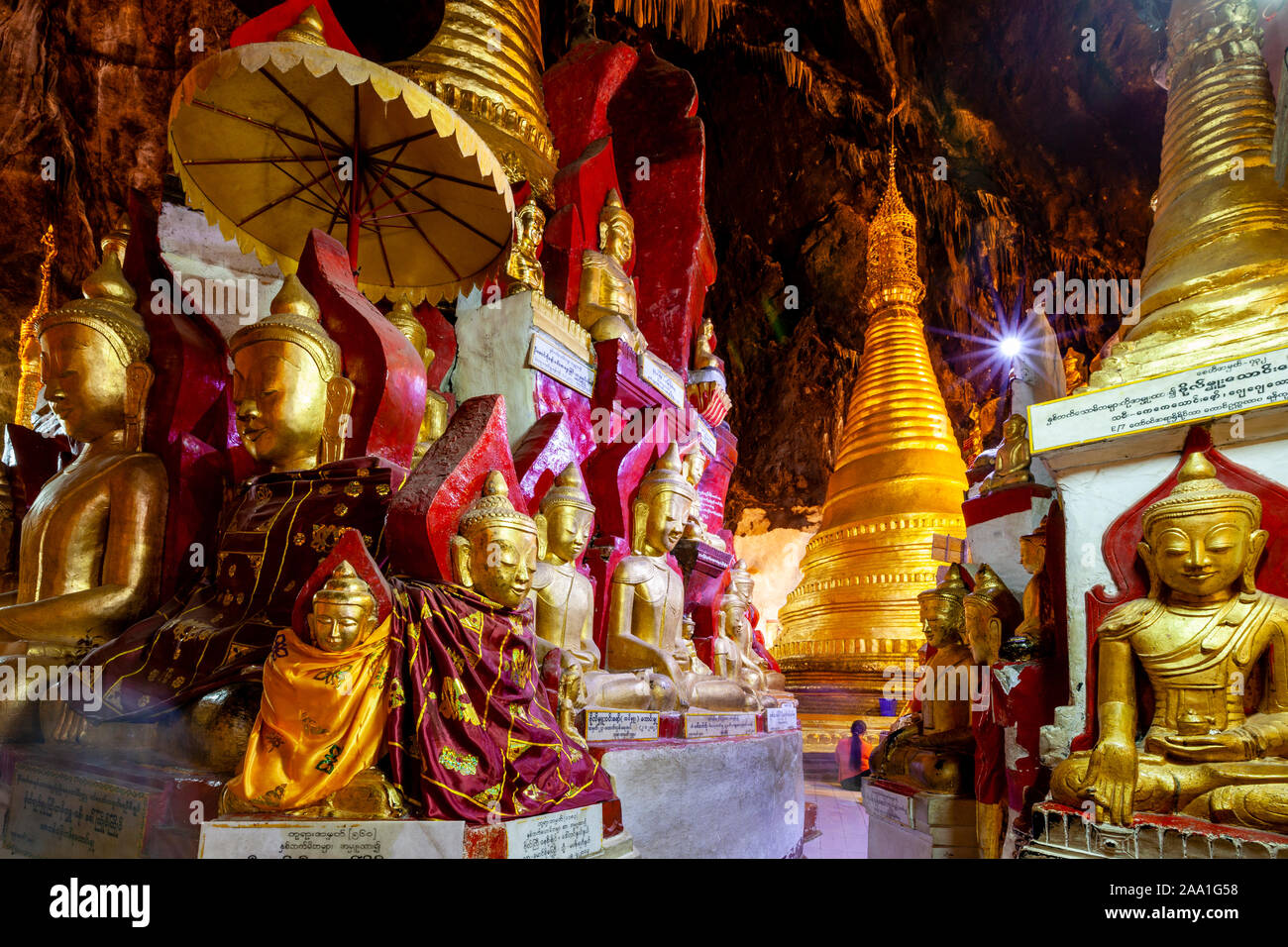 The Pindaya Caves (Shwe Oo Min Pagoda) Pindaya, Shan State, Myanmar ...