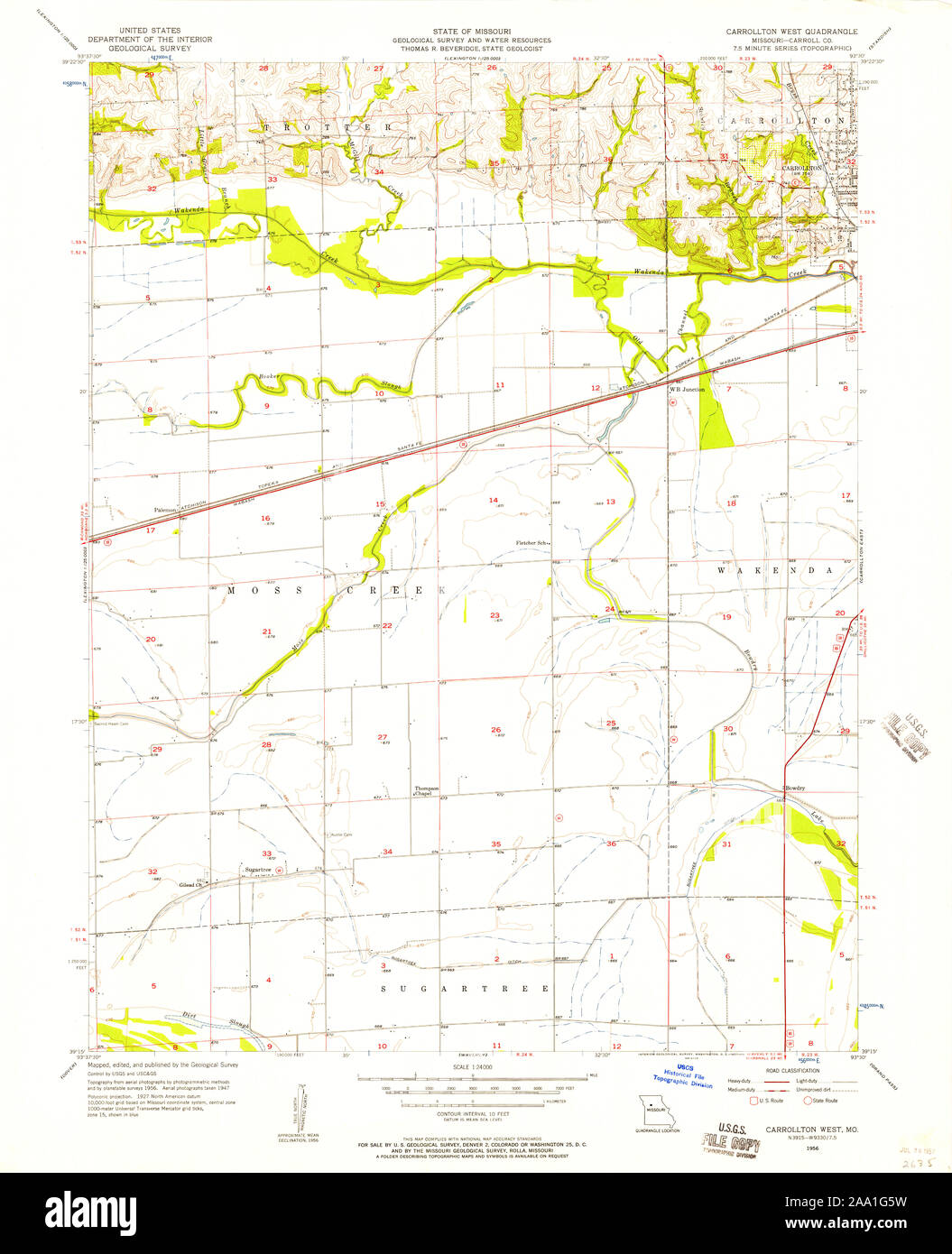 Carrollton missouri map hi-res stock photography and images - Alamy
