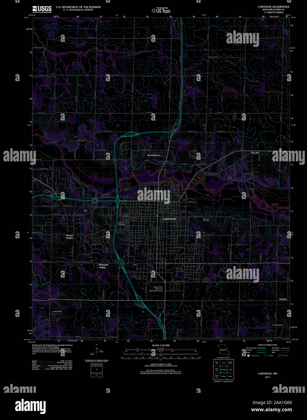 Map of carthage missouri hi-res stock photography and images - Alamy