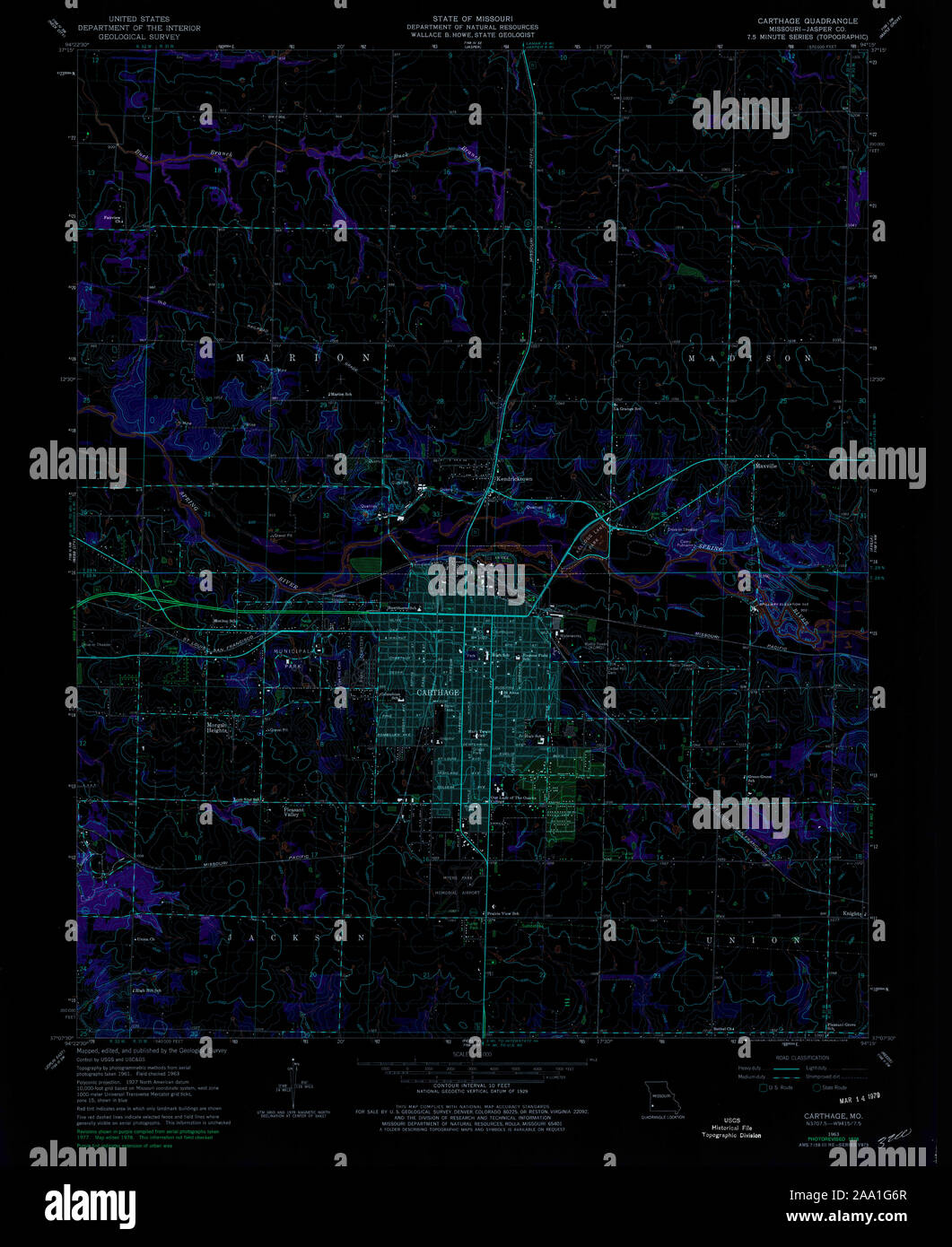 Map of carthage missouri hi-res stock photography and images - Alamy