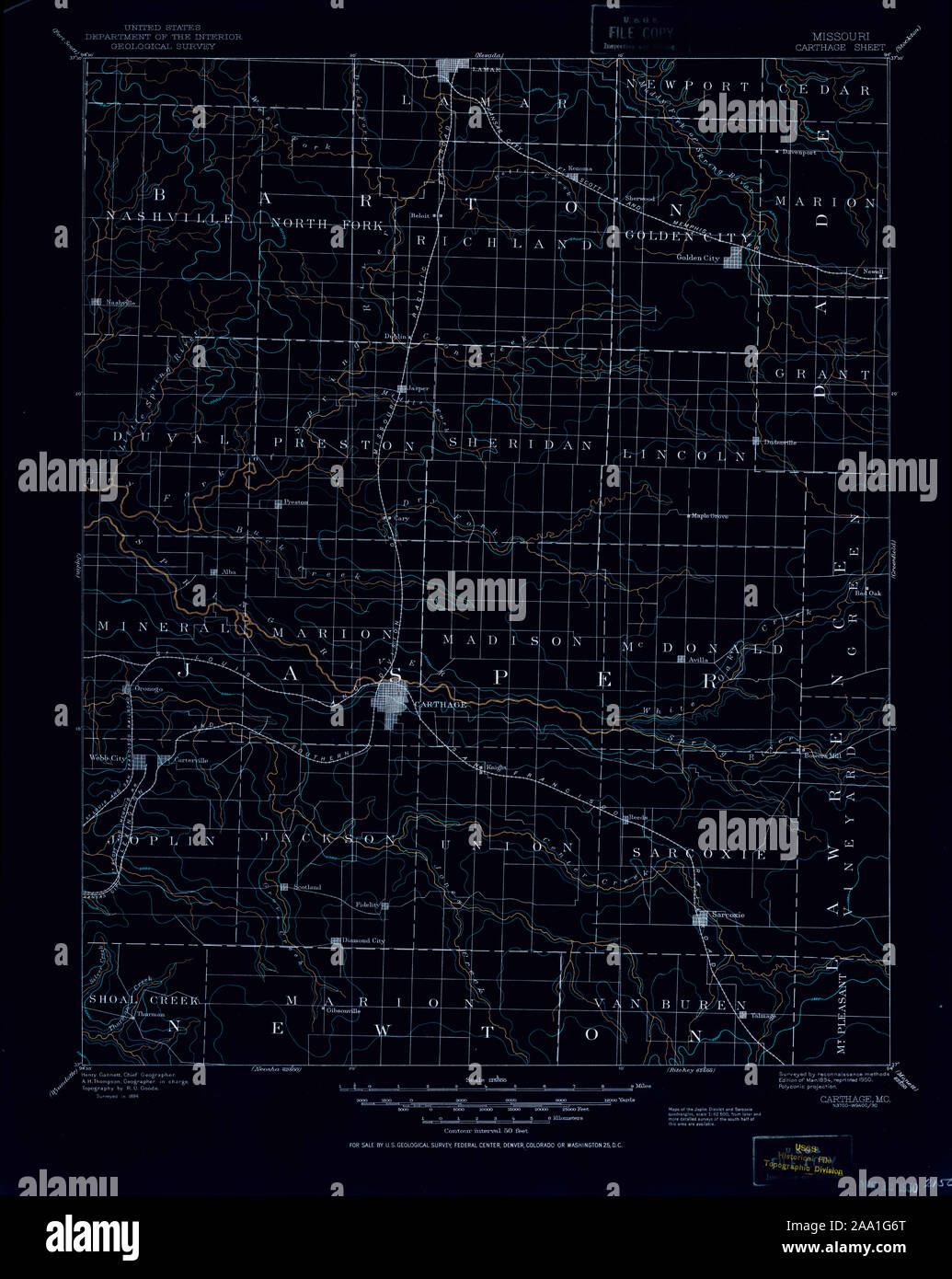 Map of carthage missouri hi-res stock photography and images - Alamy