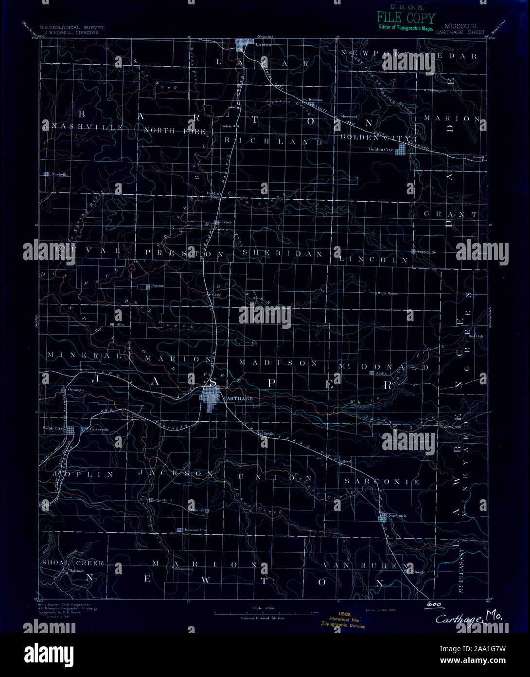 Map of carthage missouri hi-res stock photography and images - Alamy