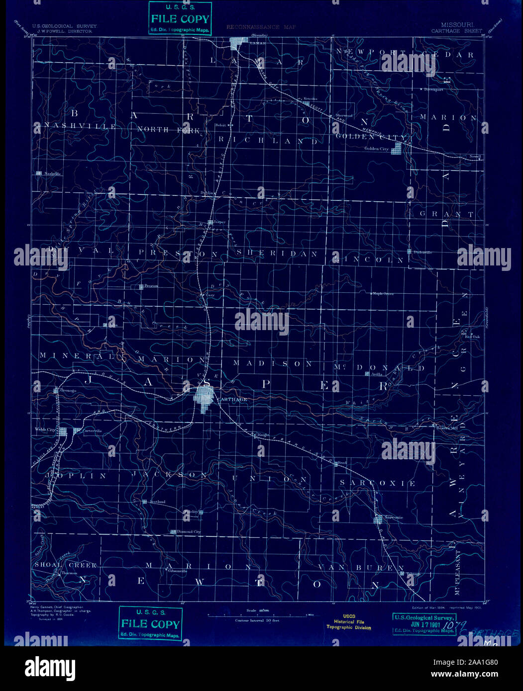 Map of carthage missouri hi-res stock photography and images - Alamy