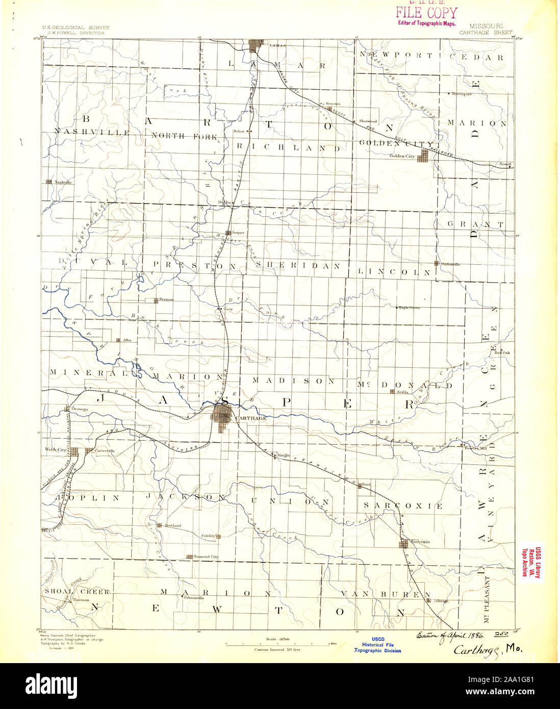 Map of carthage missouri hi-res stock photography and images - Alamy