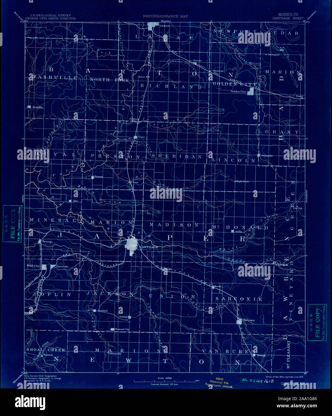 Map of carthage missouri hi-res stock photography and images - Alamy