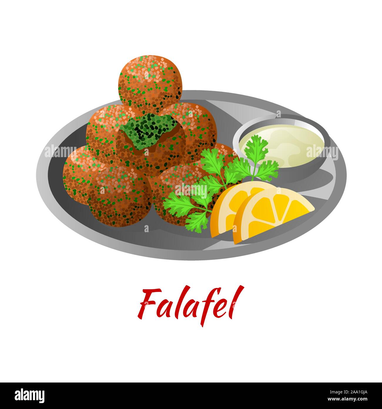 Falafel is delicious and famous food of Halal in colored gradient ...