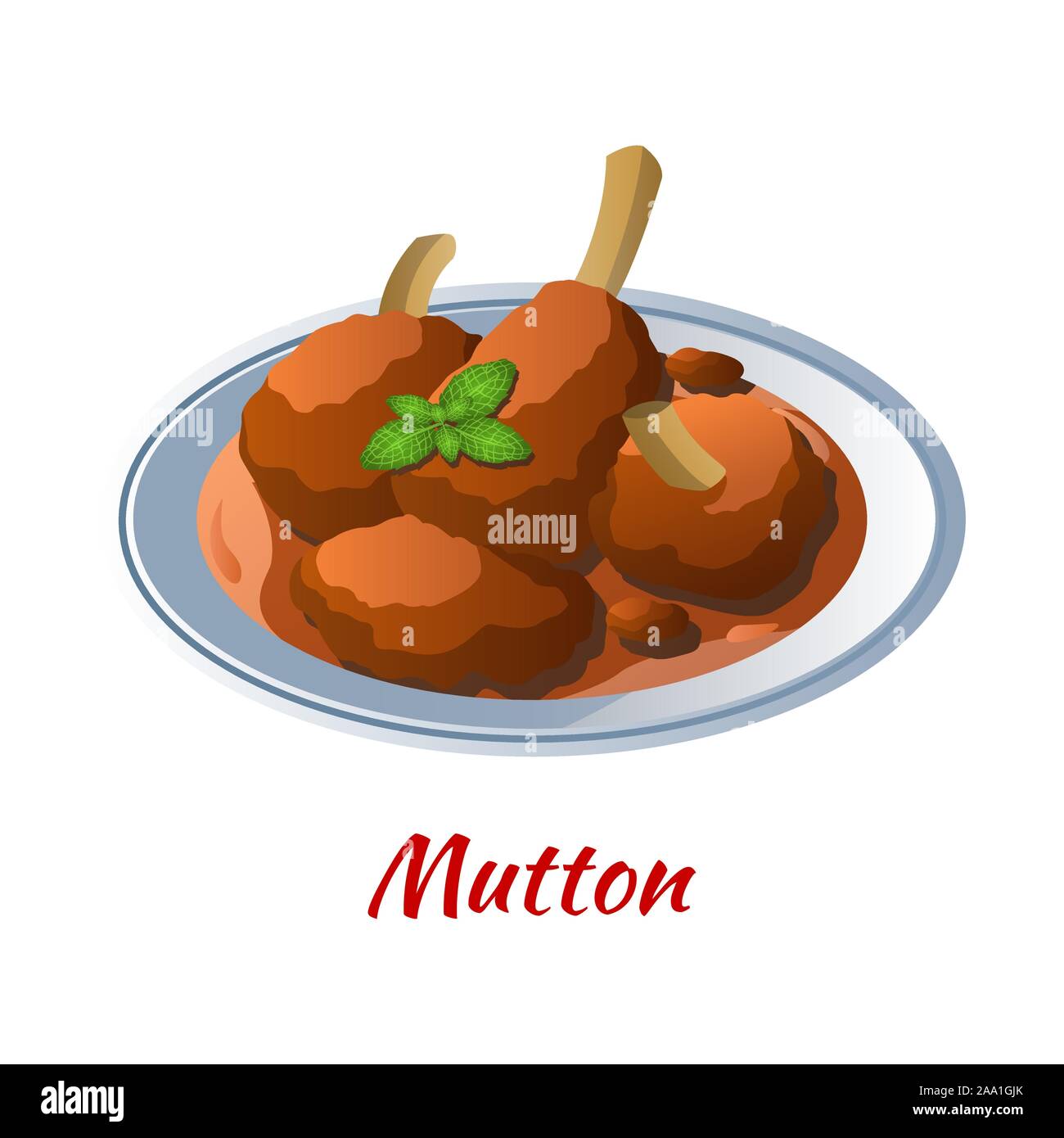 mutton curry is delicious and famous food of Halal in colored gradient ...