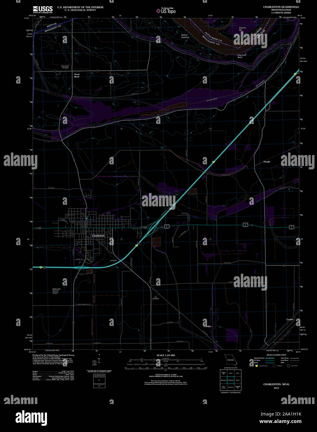 Map of charleston missouri hi-res stock photography and images - Alamy
