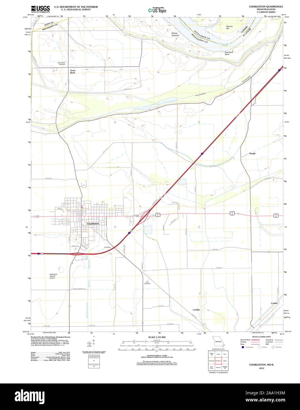 Map of charleston missouri hi-res stock photography and images - Alamy