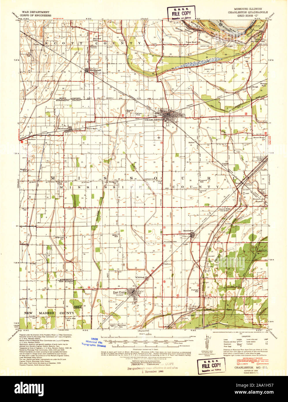 Map of charleston missouri hi-res stock photography and images - Alamy